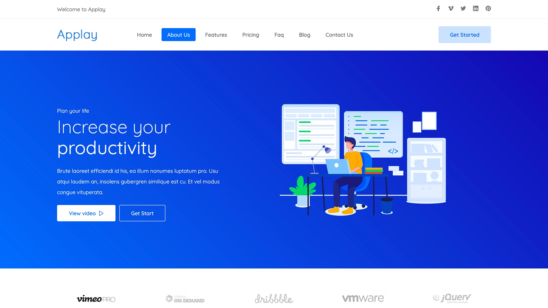 Applay - SaaS Landing Page Template made by WpthemesGrid - Wrapmarket (WrapBootstrap)
