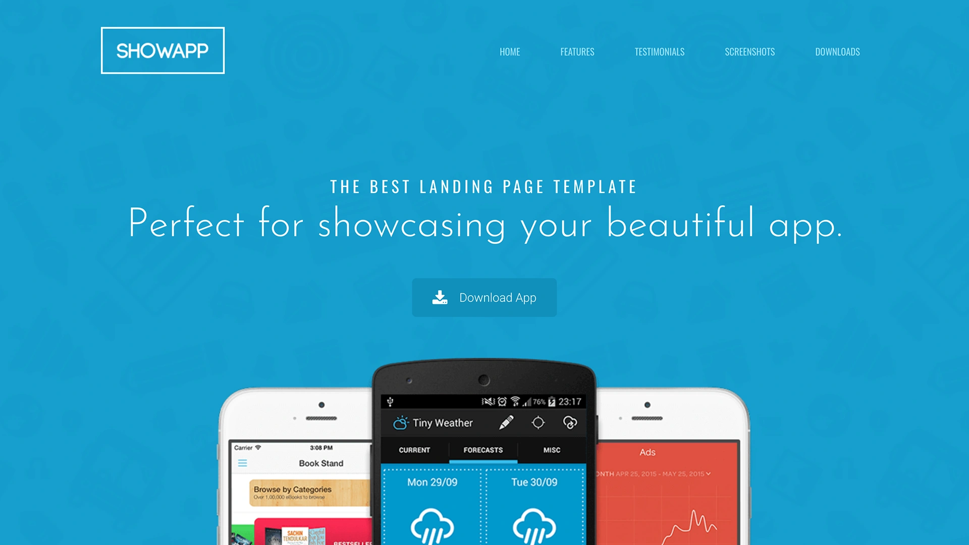 Showapp - Premium App Showcase Template made by affapress - Wrapmarket (formerly WrapBootstrap)