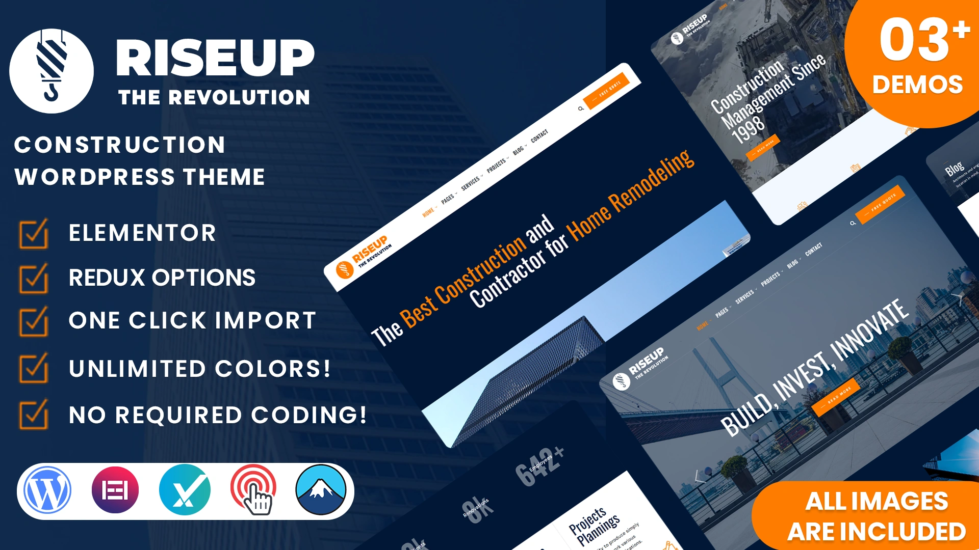 Riseup - Construction WordPress Theme made by Chitrakoot Web - Wrapmarket (WrapBootstrap)