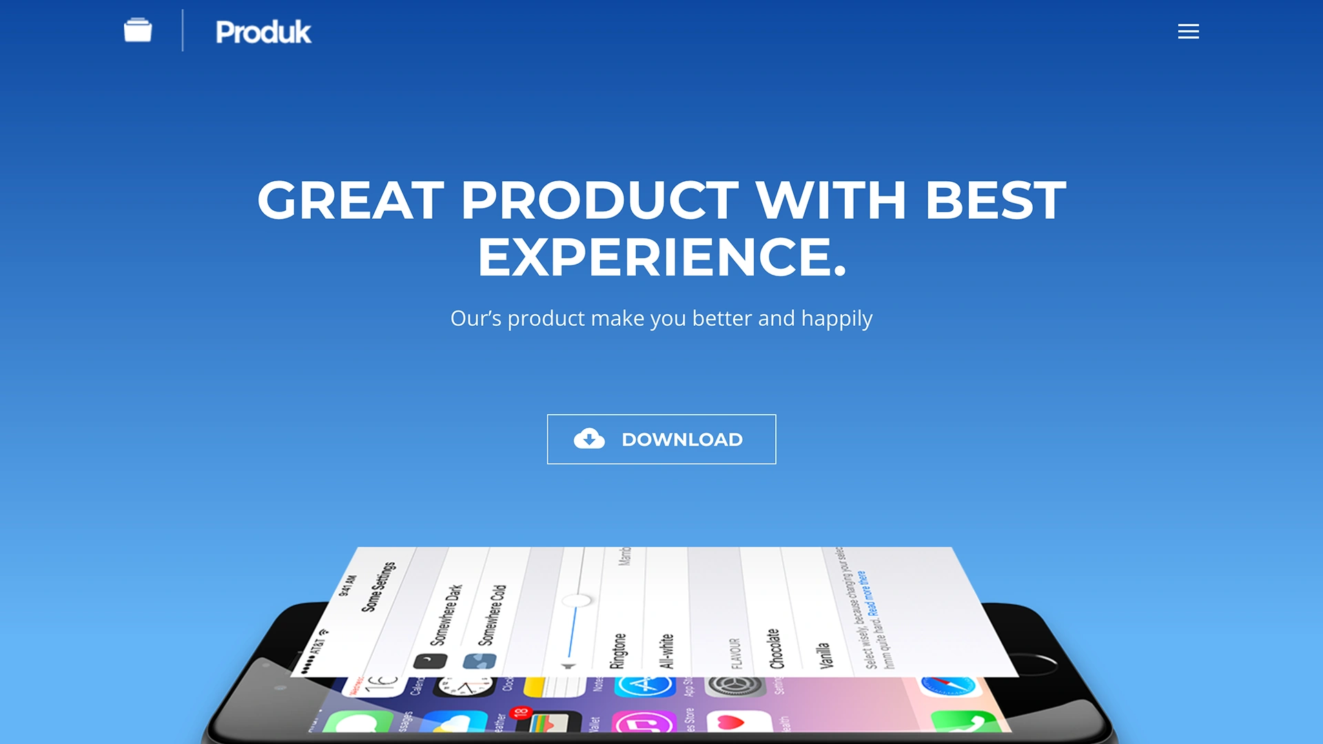 Produk - Responsive Showcase Landing Page made by affapress - Wrapmarket (WrapBootstrap)
