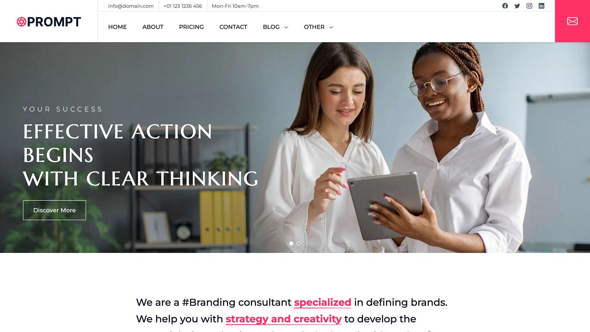 Prompt - Business & Consulting Template made by pxdraft - Wrapmarket (formerly WrapBootstrap)