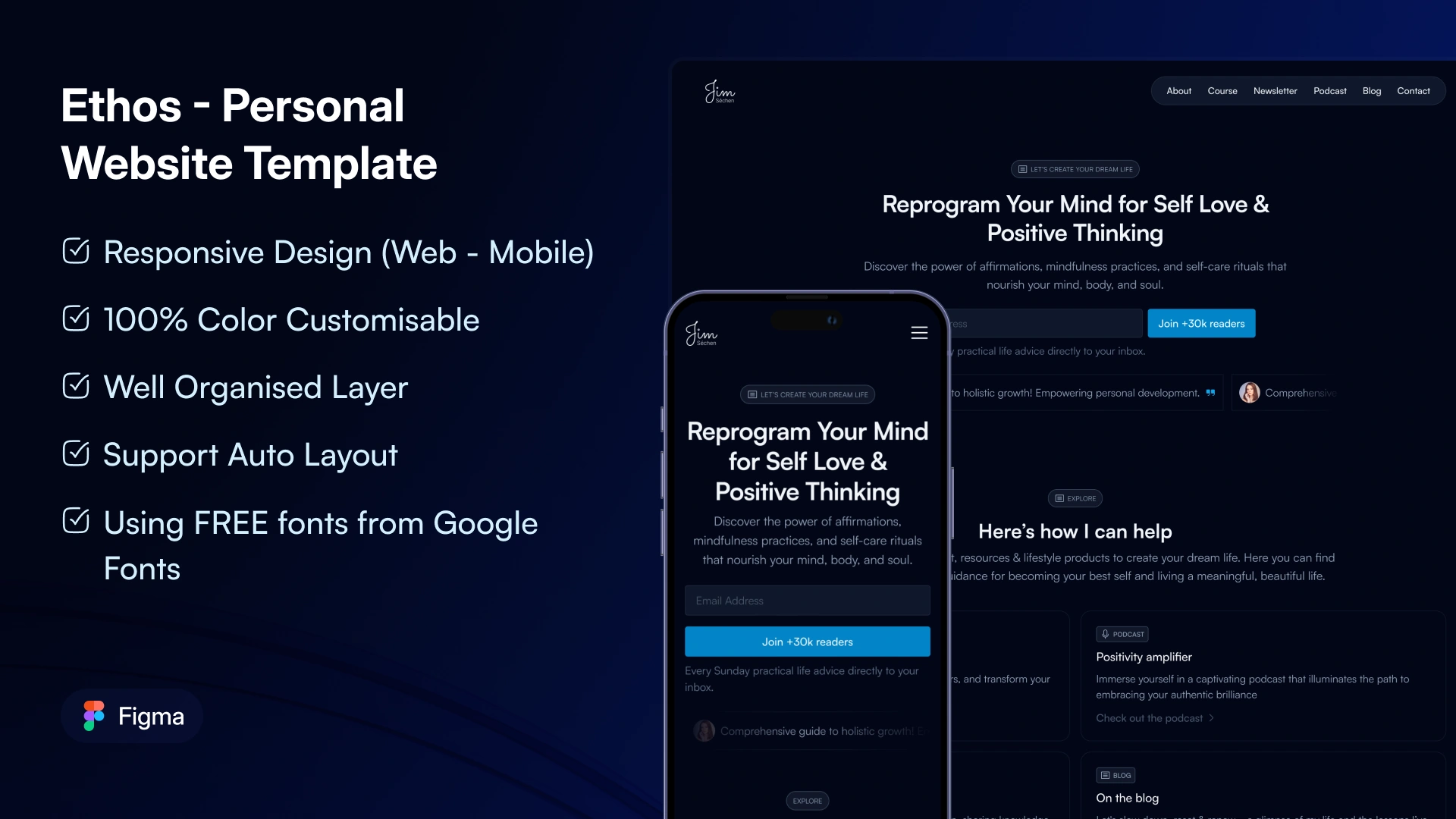 Ethos - Personal Website Figma Template - Wrapmarket