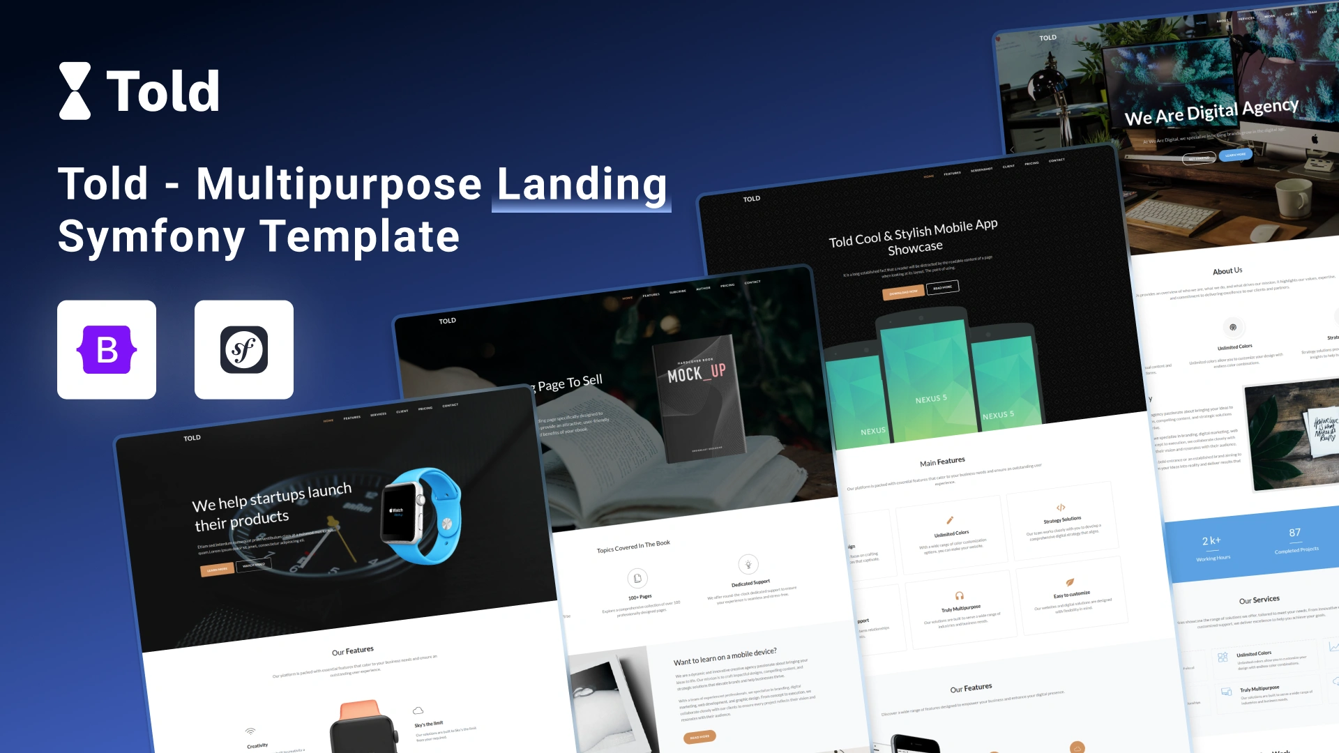 Told - Symfony Responsive Multipurpose Landing Template by Zoyothemes