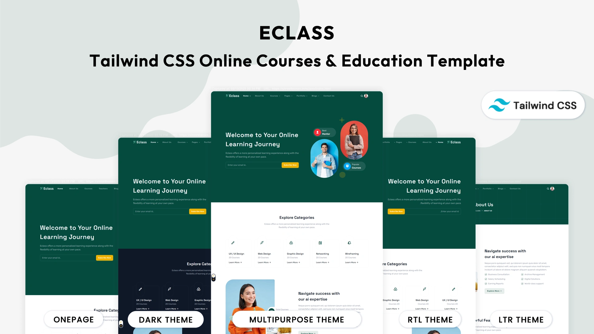 Eclass - Online Courses & Education Tailwind CSS Template - Wrapmarket