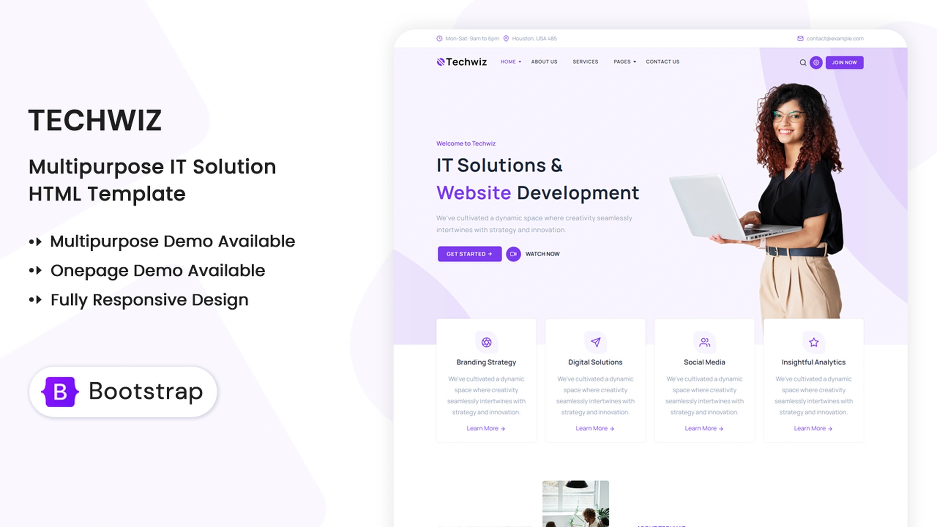 Techwiz - Multipurpose IT Solution & Technology Landing HTML Template - Wrapmarket