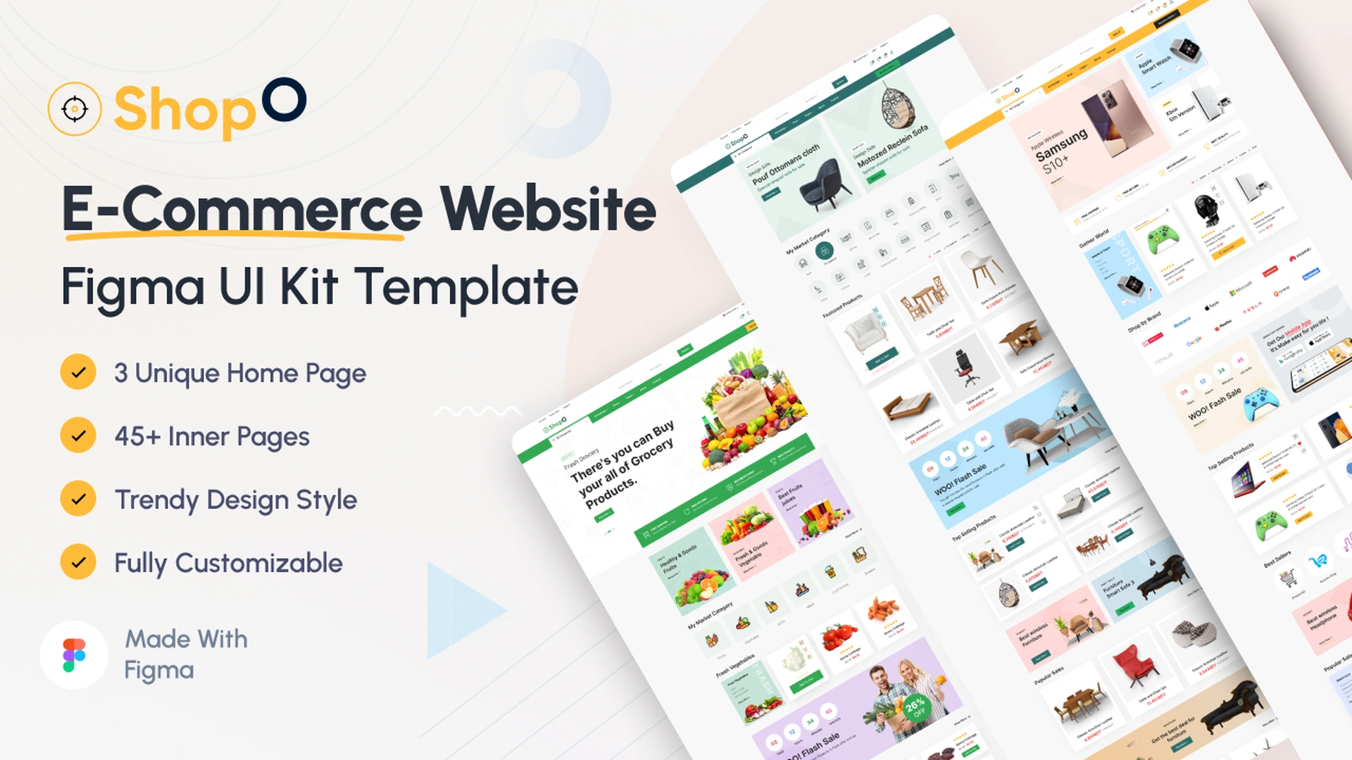 Shopo - Ecommerce Website Figma UI Kit - Wrapmarket