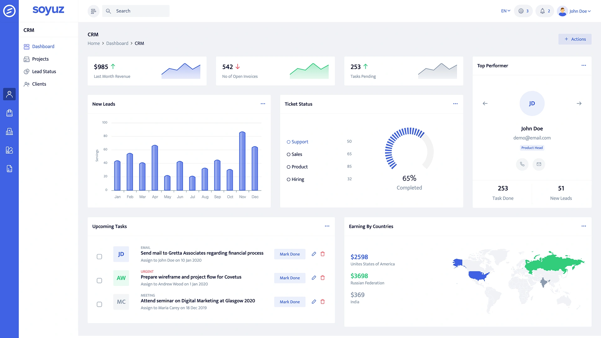 Soyuz - Bootstrap & Laravel Admin Template made by Themesbox17 - Wrapmarket (formerly WrapBootstrap)