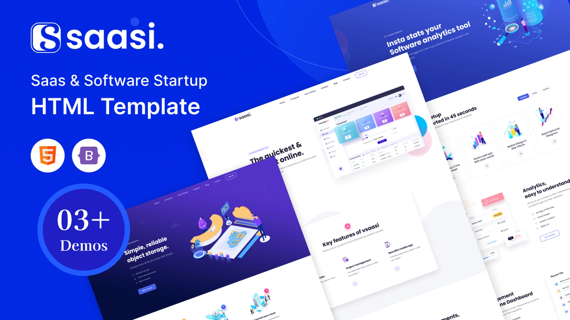 Saasi - SaaS & Software Startup HTML Template - Wrapmarket