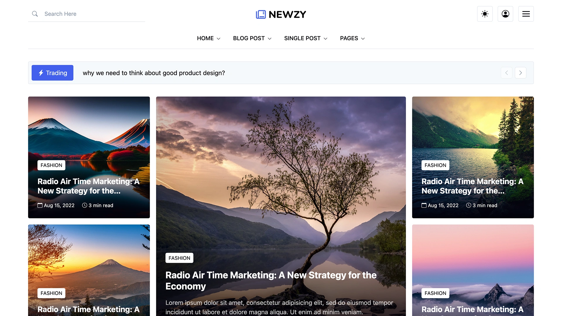 Newzy - News / Magazine Template made by pxdraft - Wrapmarket (formerly WrapBootstrap)