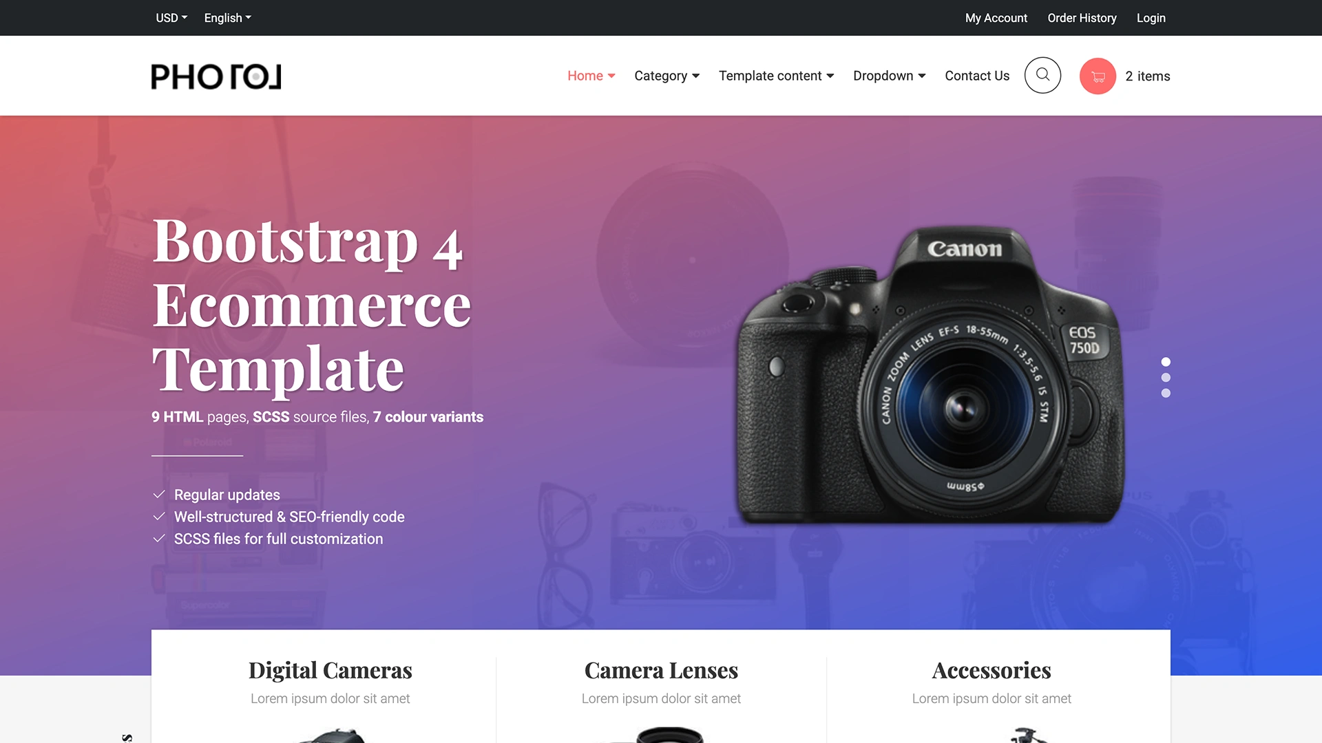 Photo - Bootstrap 4 Ecommerce Template by ondrique