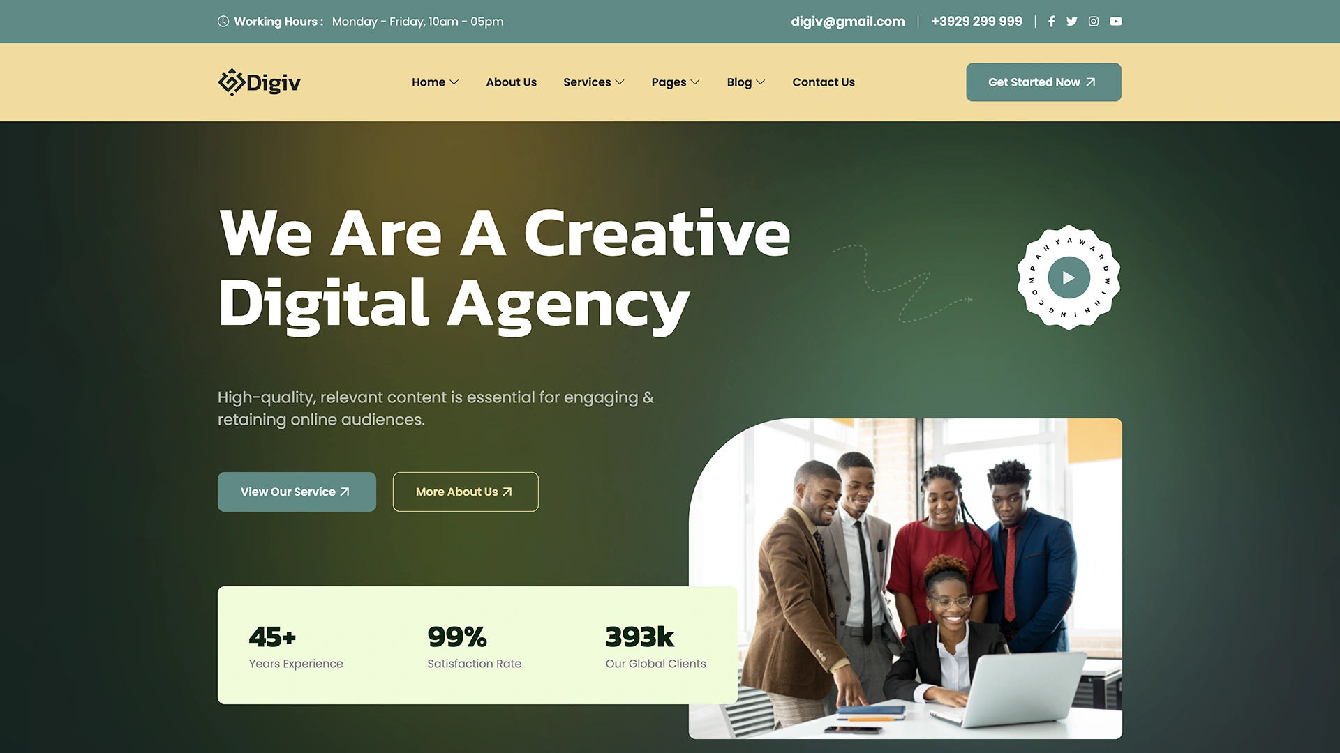 Digiv - Digital Marketing Agency React JS Template - Wrapmarket