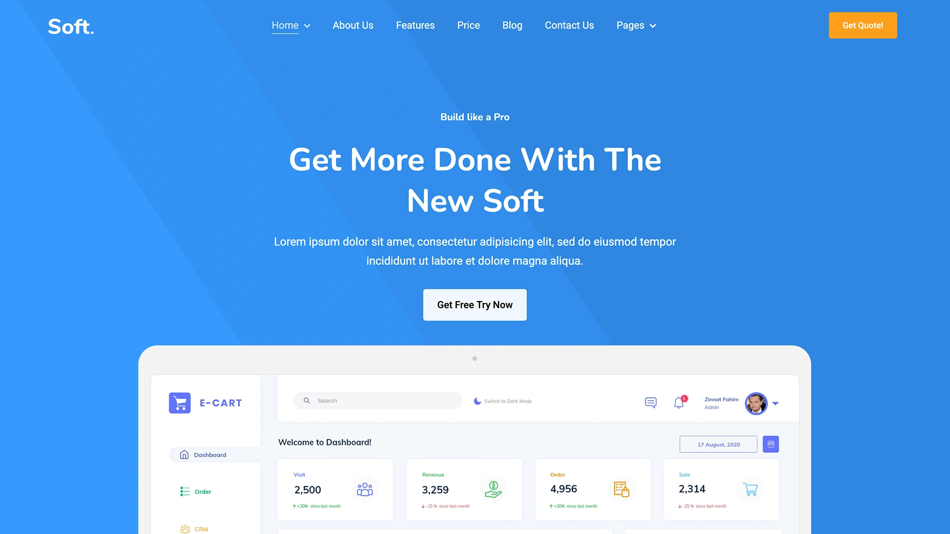 Soft - Startup Agency and SaaS Template made by pxdraft - Wrapmarket (formerly WrapBootstrap)