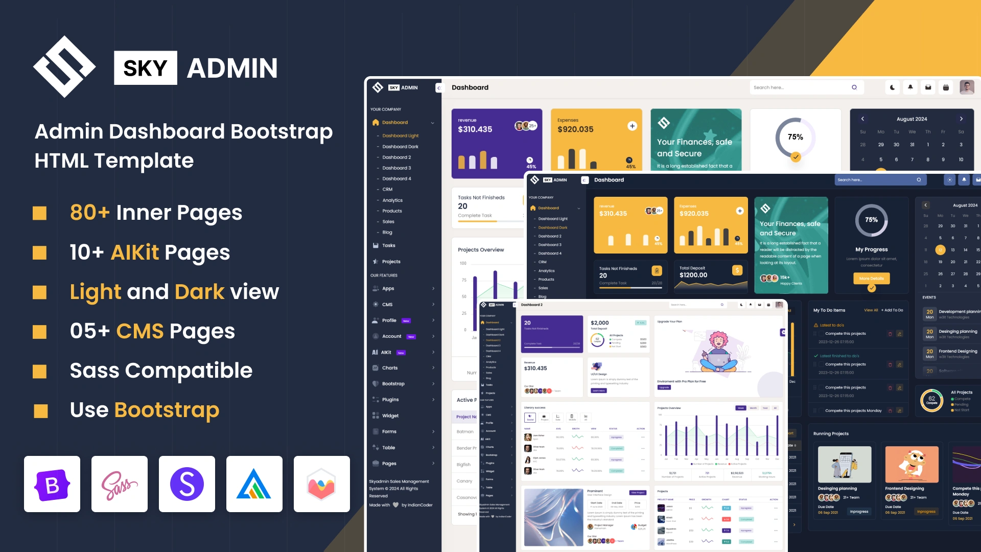 Skyadmin - CRM Admin Dashboard Bootstrap Template - Wrapmarket
