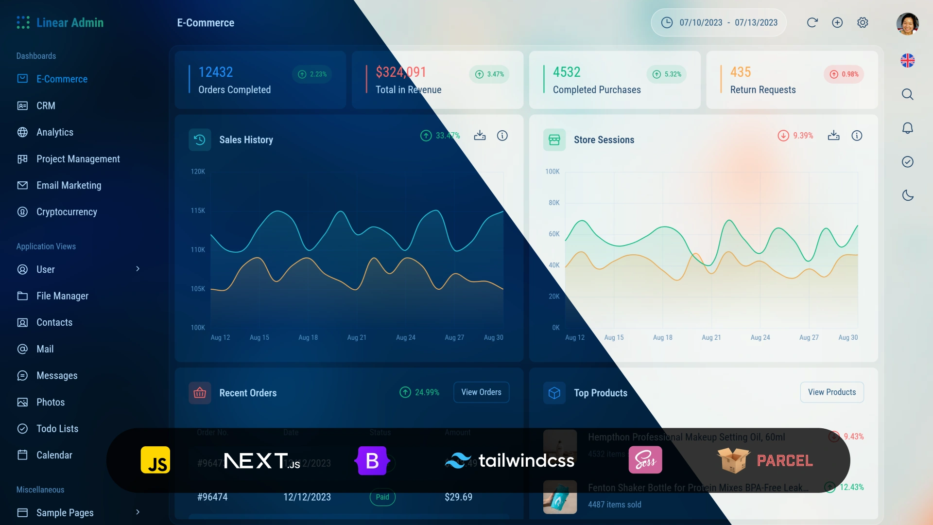 Linear Admin - Multipurpose Admin Template - Wrapmarket