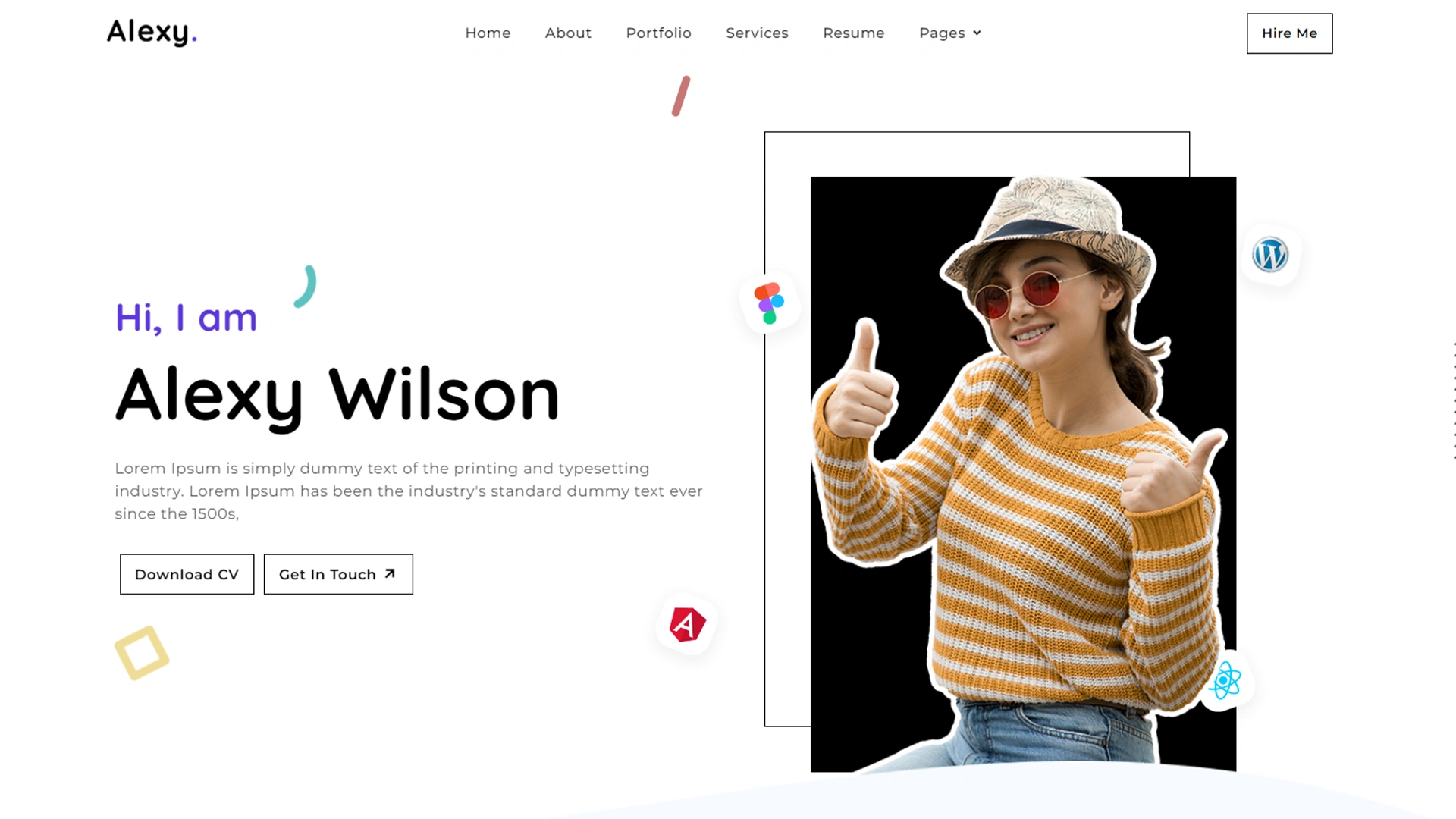 Alexy - Personal Portfolio HTML Template - Wrapmarket