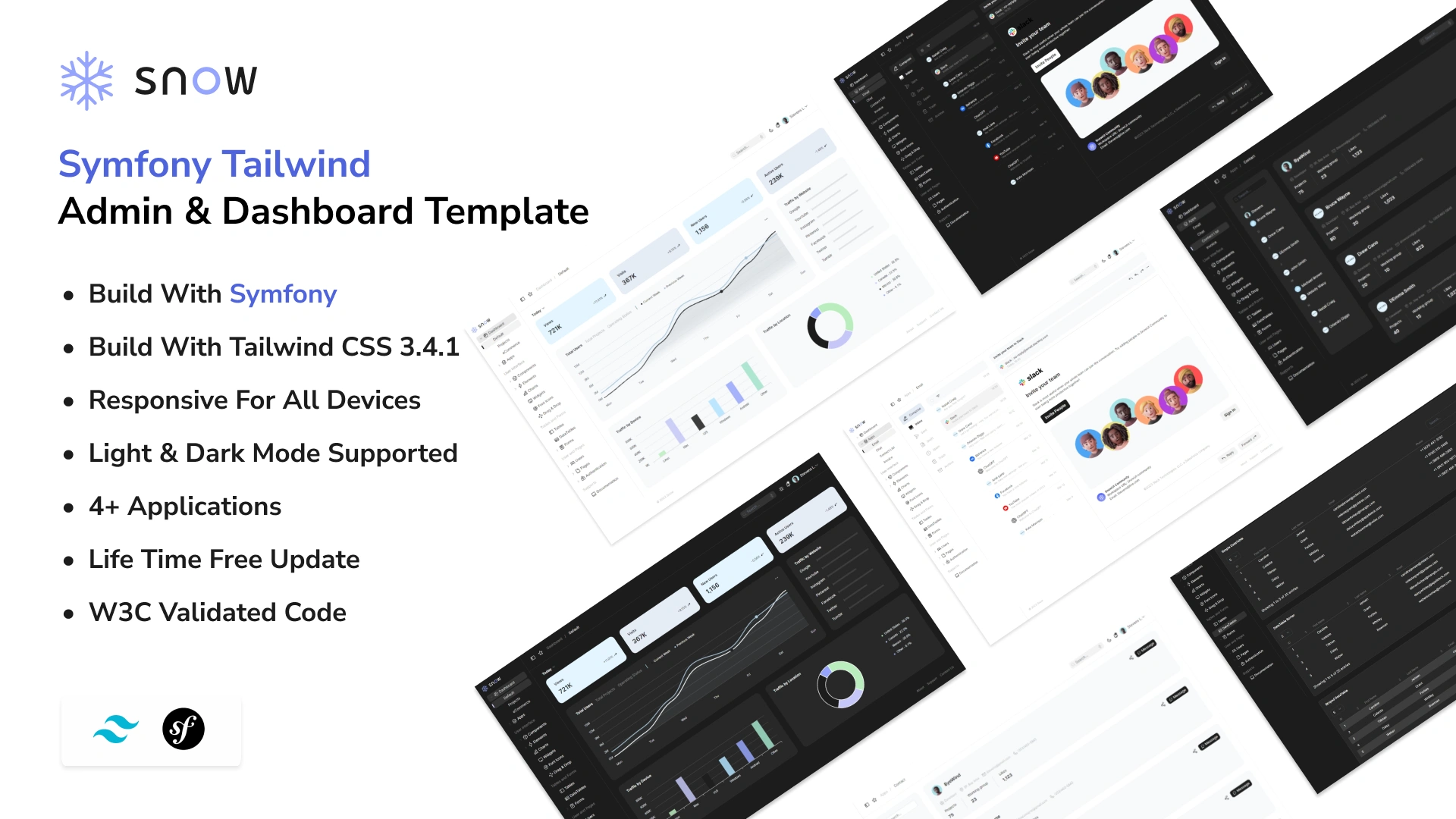 Snow - Symfony Tailwind Admin & Dashboard Template by SRBThemes Snow - Symfony Tailwind Admin & Dashboard Template by SRBThemes