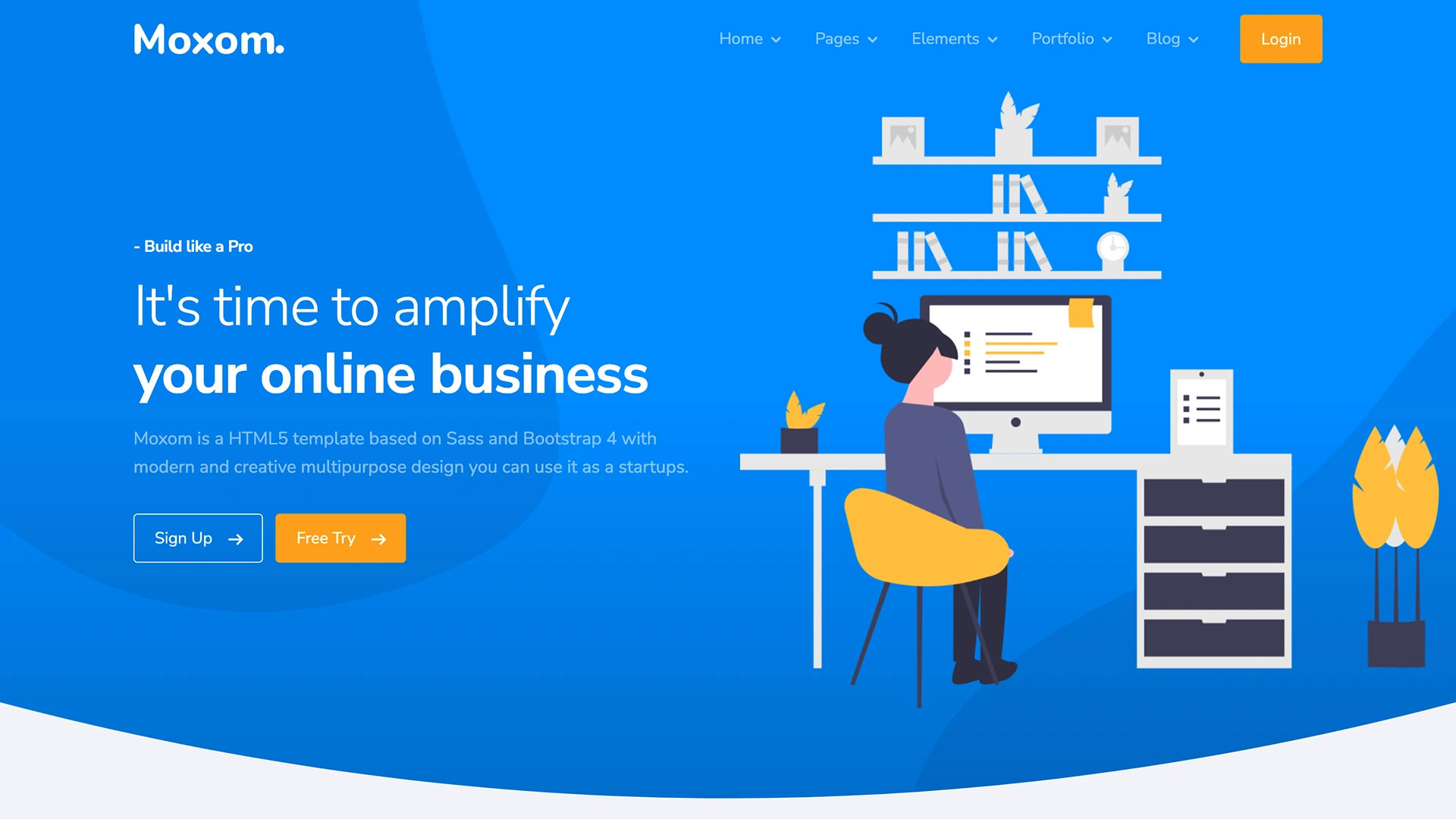Moxom - Multipurpose Responsive Template made by pxdraft - Wrapmarket (formerly WrapBootstrap)