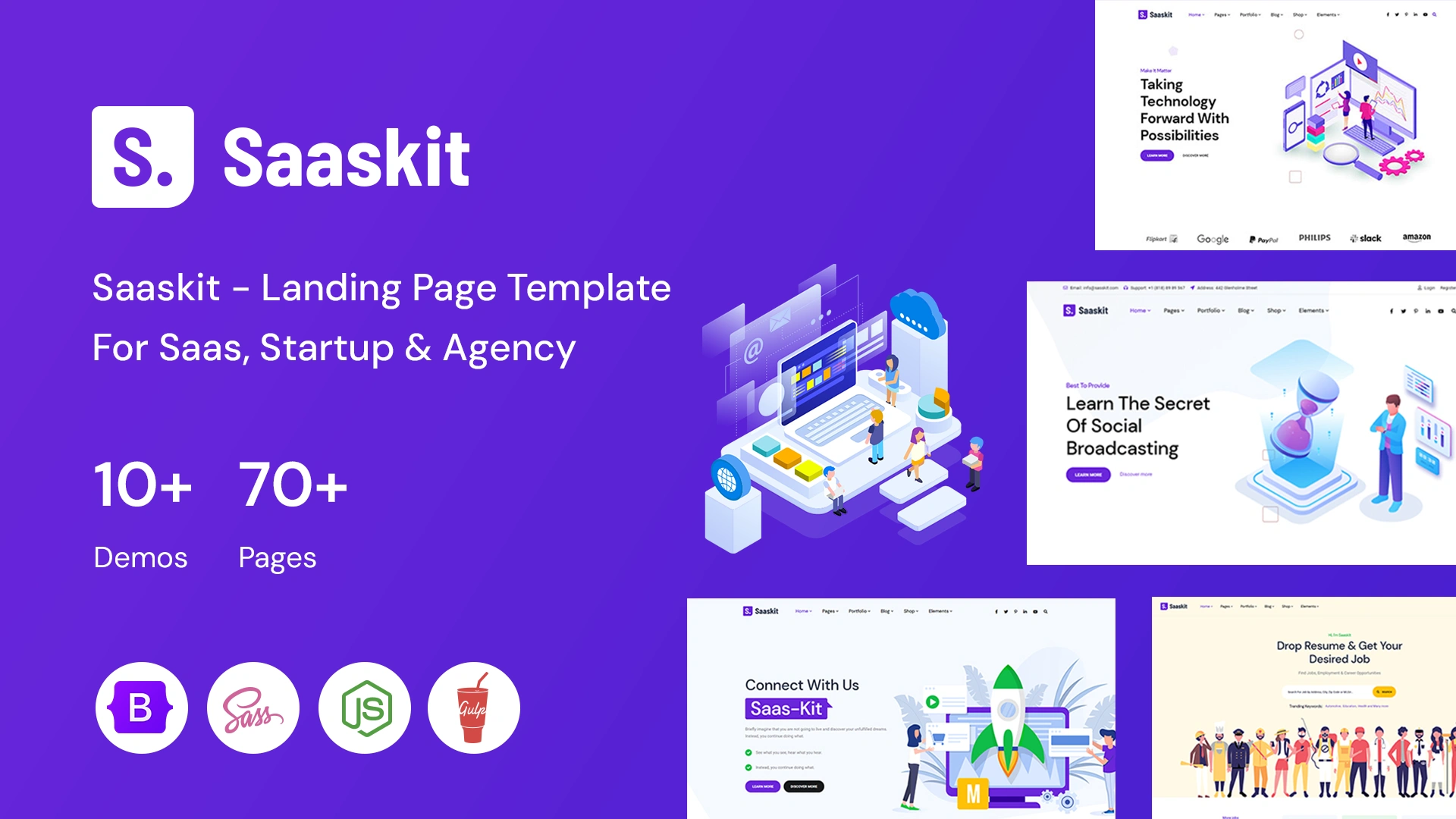 Saaskit - Landing Page Template made by potenzaglobal - Wrapmarket (formerly WrapBootstrap)