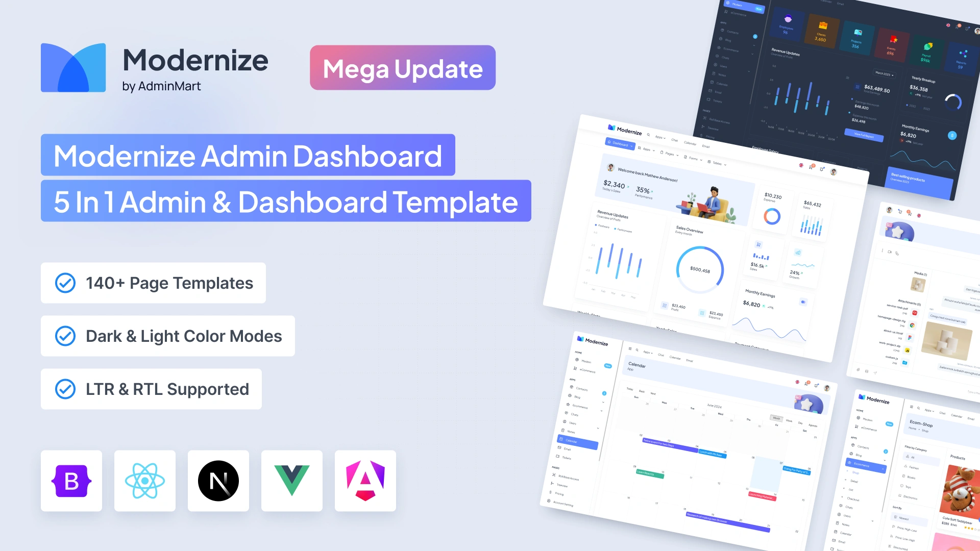 Modernize - Multipurpose Admin Dashboard Template - Wrapmarket