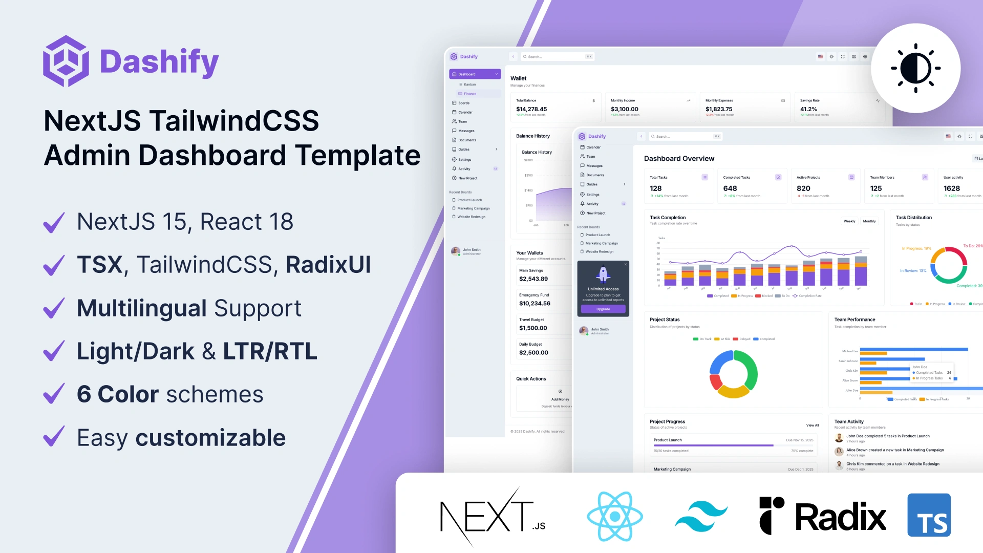 Dashify - NextJS TailwindCSS Admin Dashboard Template - Wrapmarket