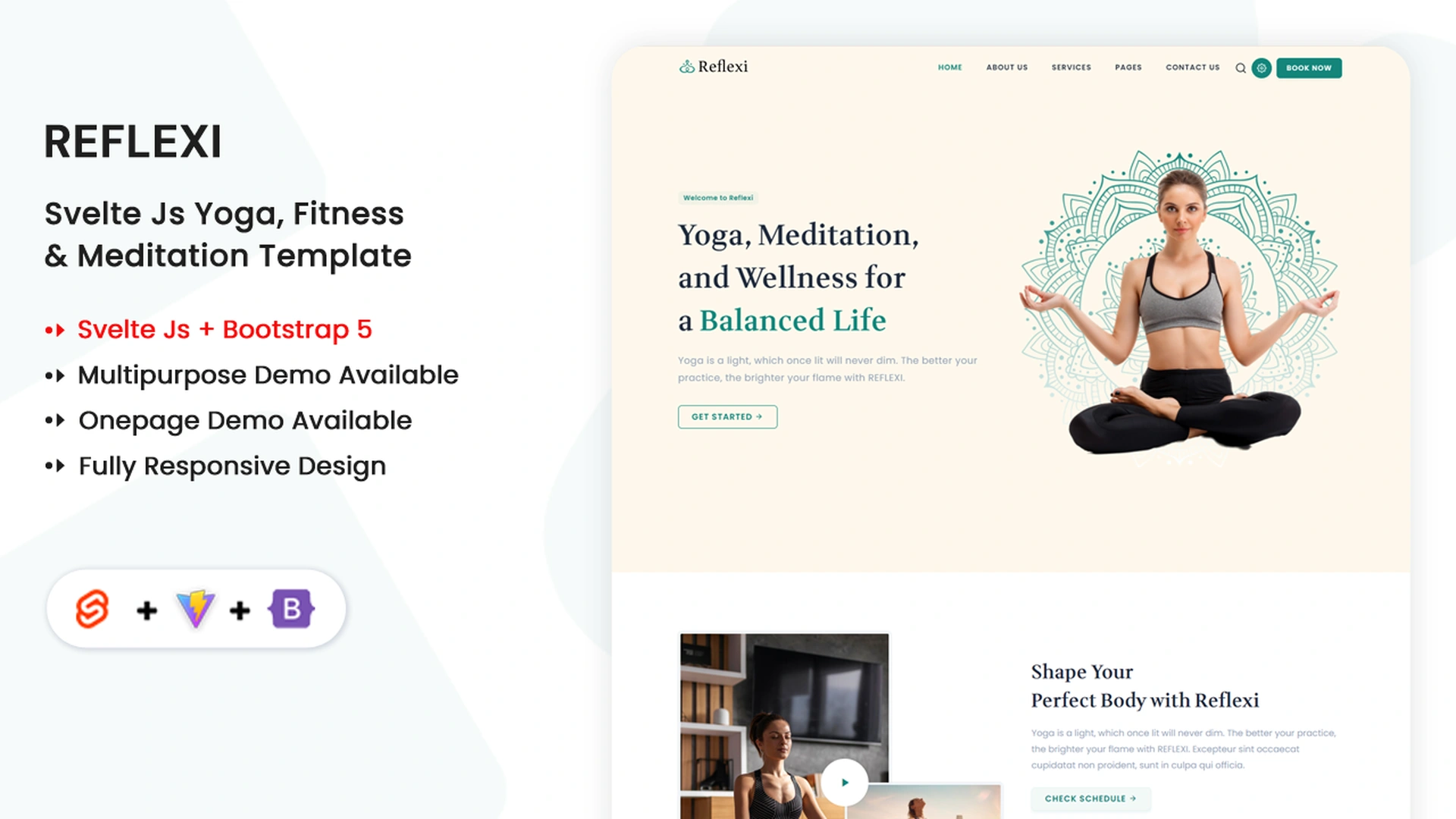 Reflexi - Svelte Yoga, Fitness & Meditation Template by Shreethemes Studio