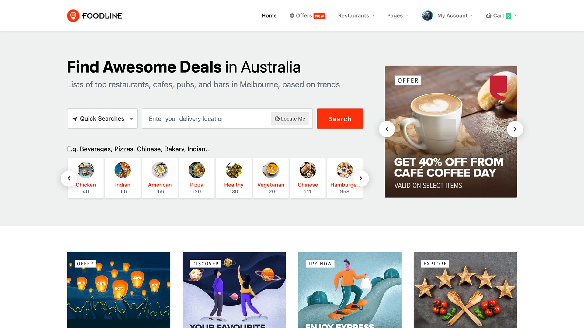 Food Line - Online Food Ordering Template made by Ask Bootstrap - Wrapmarket (formerly ...