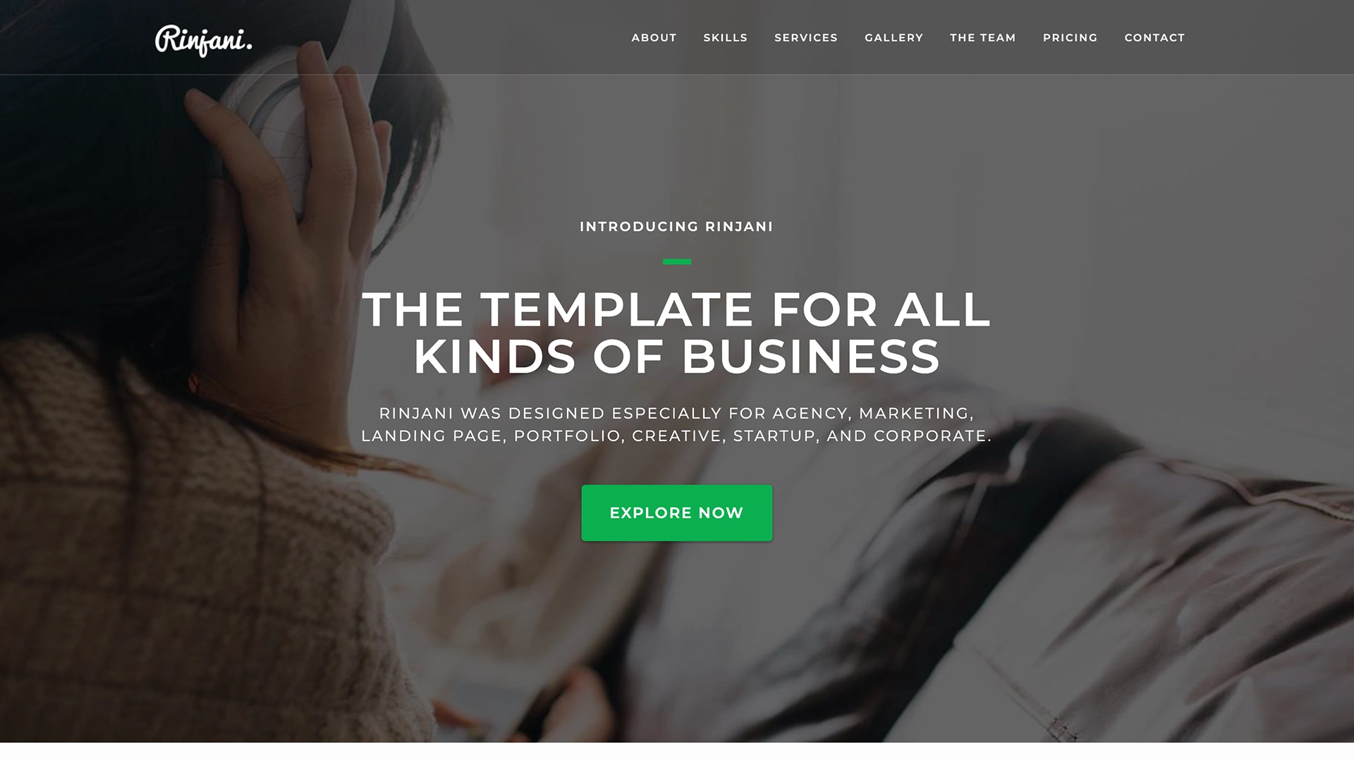 RINJANI - Multipurpose One Page Template made by LuckyRoo - Wrapmarket (formerly WrapBootstrap)