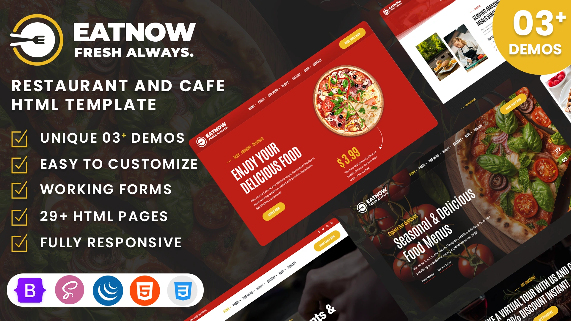 Eatnow - Restaurant and Cafe HTML Template made by Chitrakoot Web ...