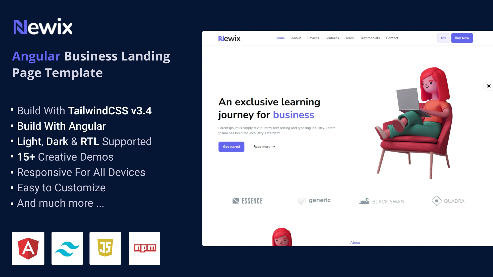 Newix - Angular Multipurpose Landing Page Template by SRBThemes Newix - Angular Multipurpose Landing Page Template by SRBThemes