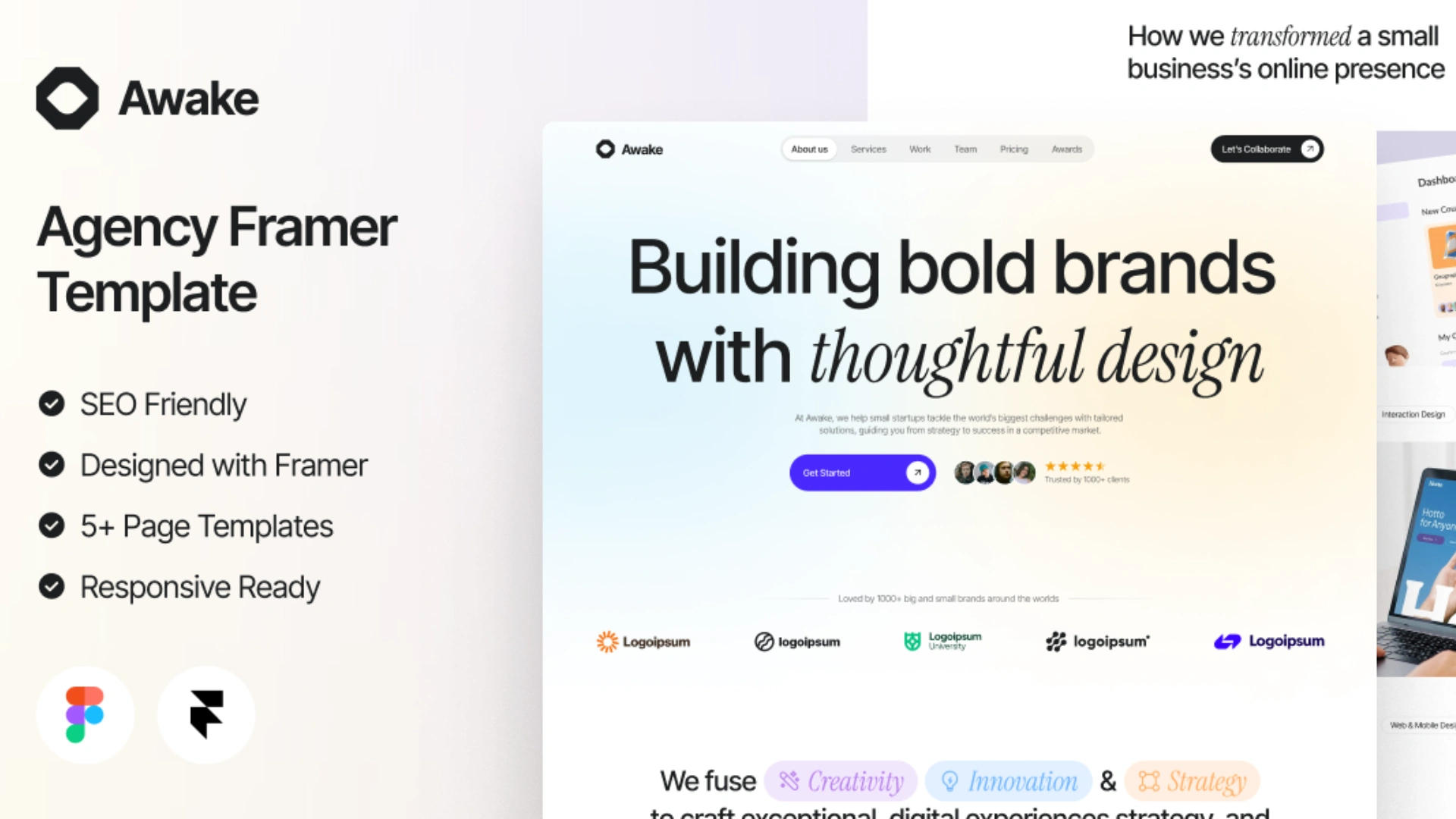 Awake - Agency Framer Template made by WrapPixel - Wrapmarket (formerly WrapBootstrap)
