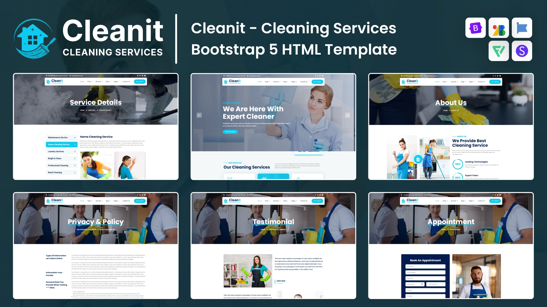 Cleanit - Cleaning Services Bootstrap HTML Template made by IndianCoder ...