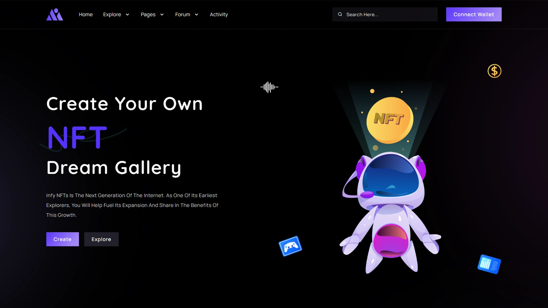 Infy Nft And Crypto Marketplace Tailwind Css Template By Maraviya Infotech 