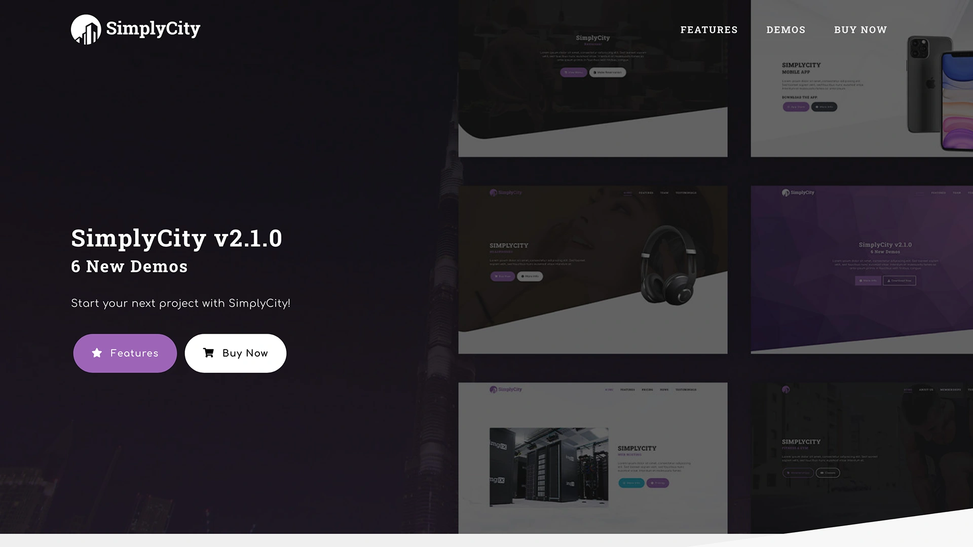 SimplyCity - Multipurpose One Page Template made by KingStudio - Wrapmarket (formerly WrapBootstrap)