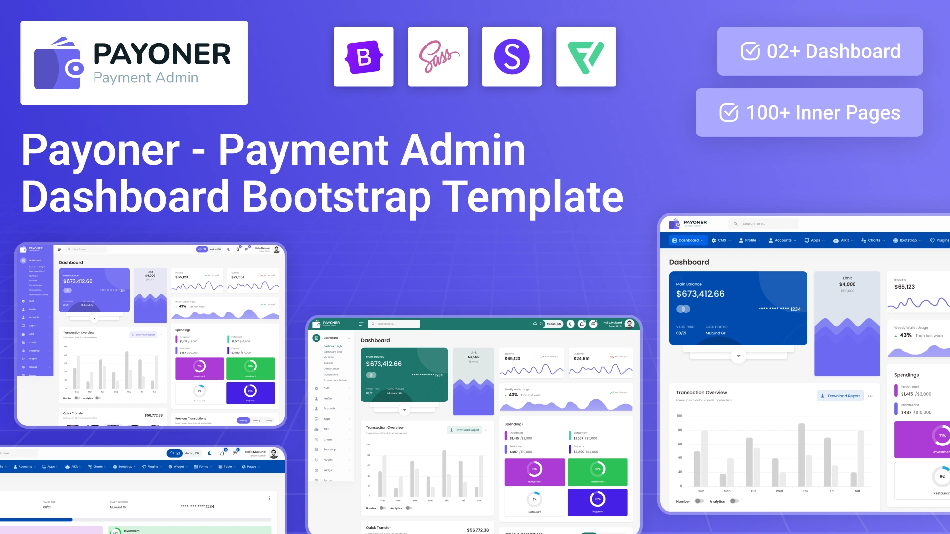 Payoner Bootstrap Admin Dashboard Template By Indiancoder