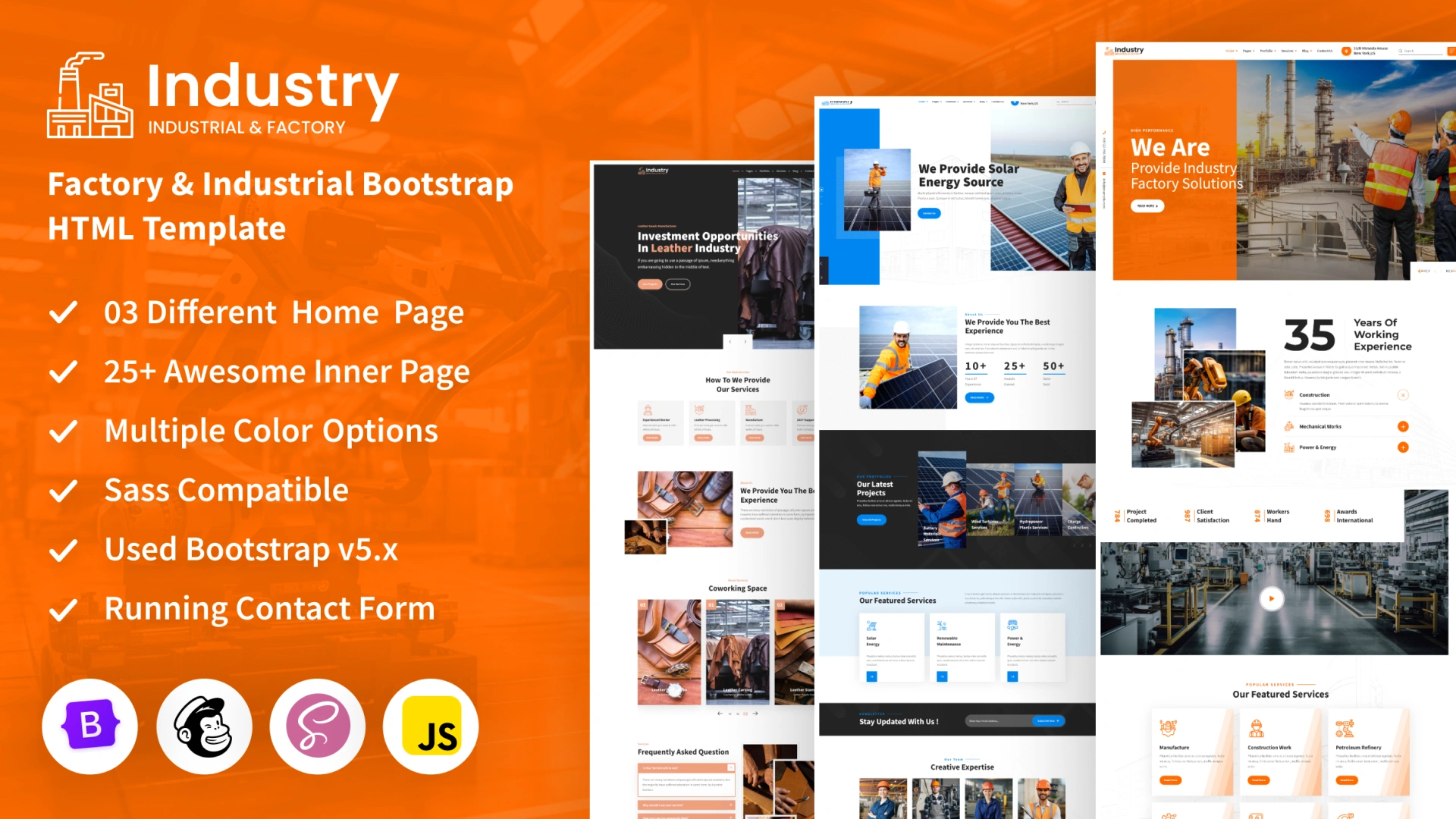 Industry - 2 in 1 Factory & Industrial Bootstrap Template made by ...