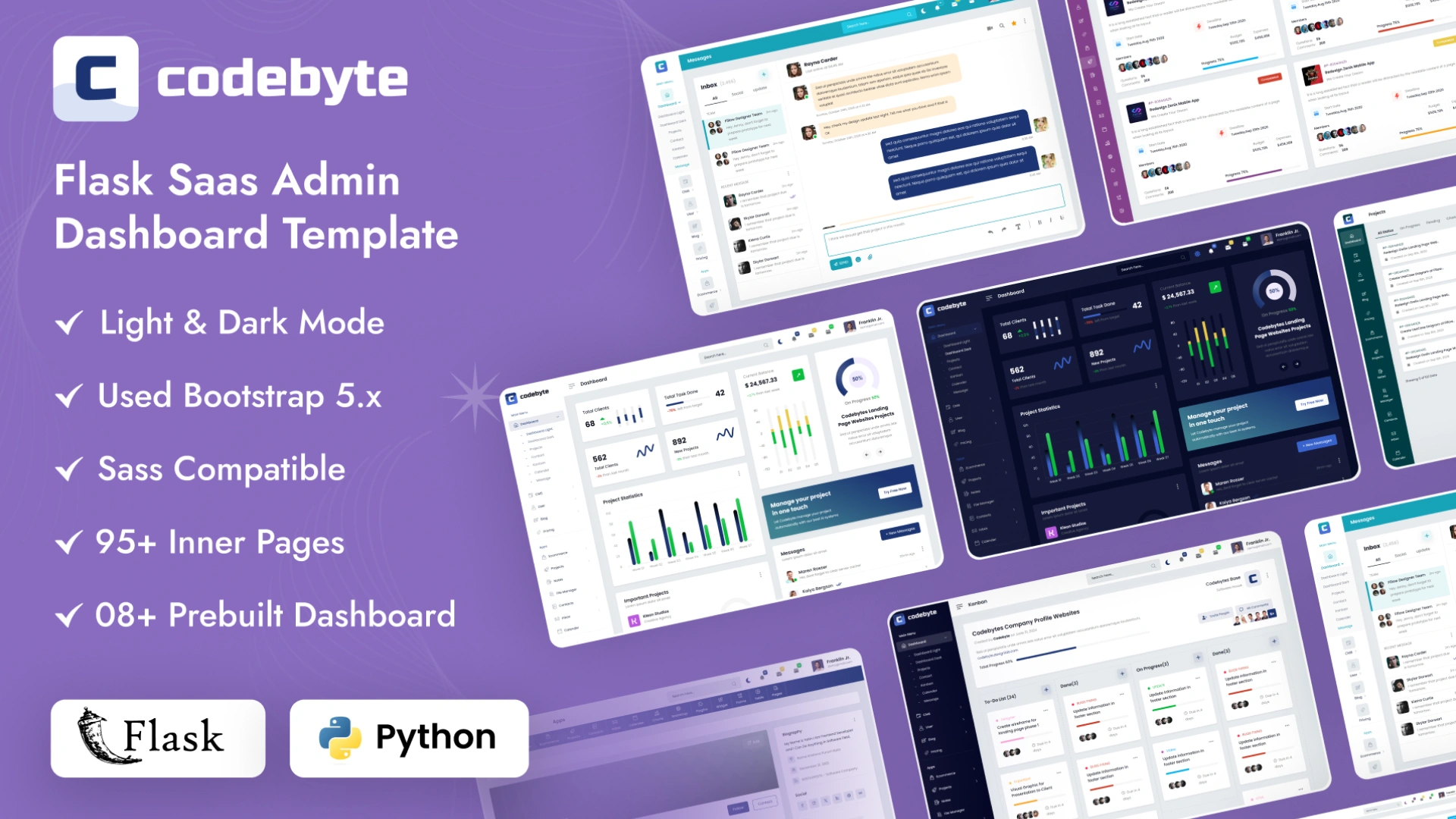 Codebyte Flask Saas Admin Dashboard Bootstrap Template By Indiancoder 