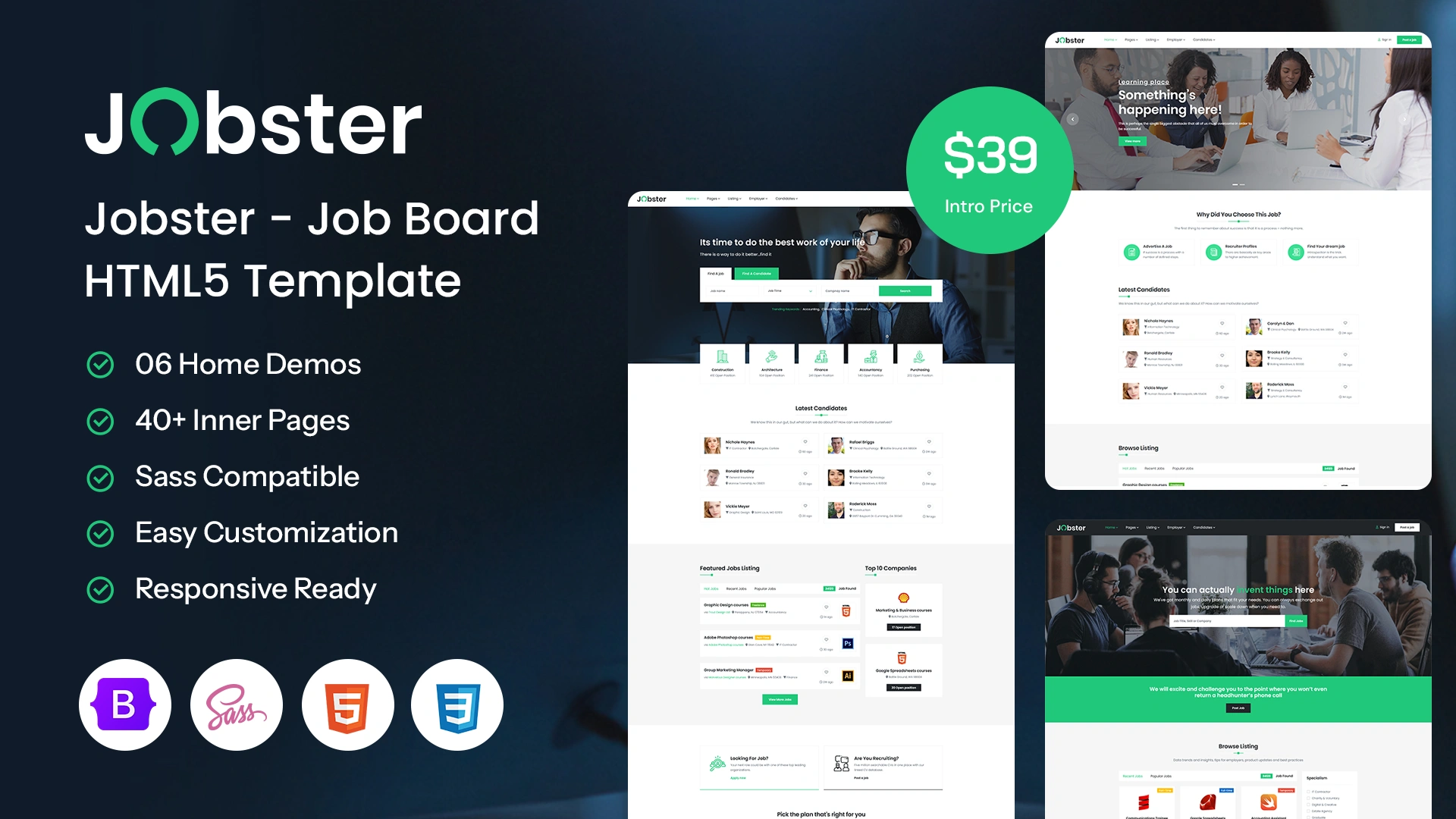 Jobster - Job Board HTML5 Template made by potenzaglobal - Wrapmarket ...