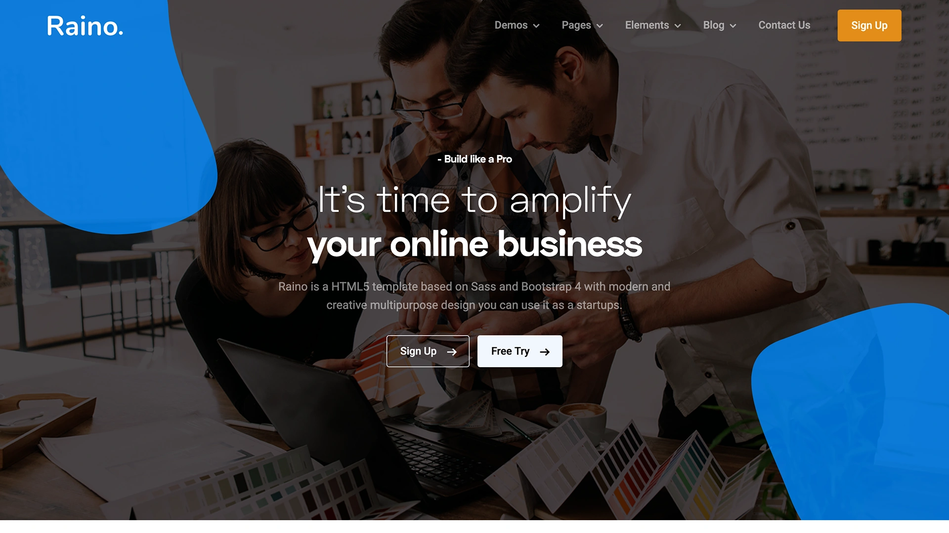 Raino - Multipurpose Responsive Template made by pxdraft - Wrapmarket (formerly WrapBootstrap)