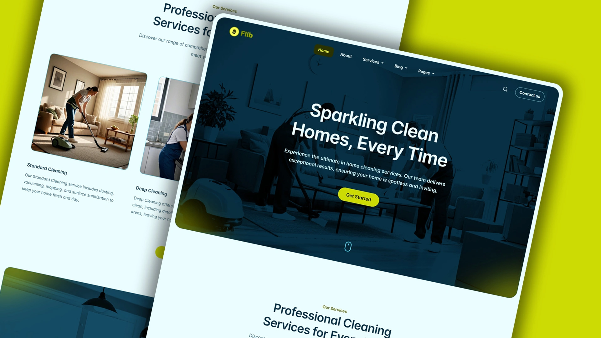 Flib - HTML Website Template For Premium Home Cleaning Services made by ...