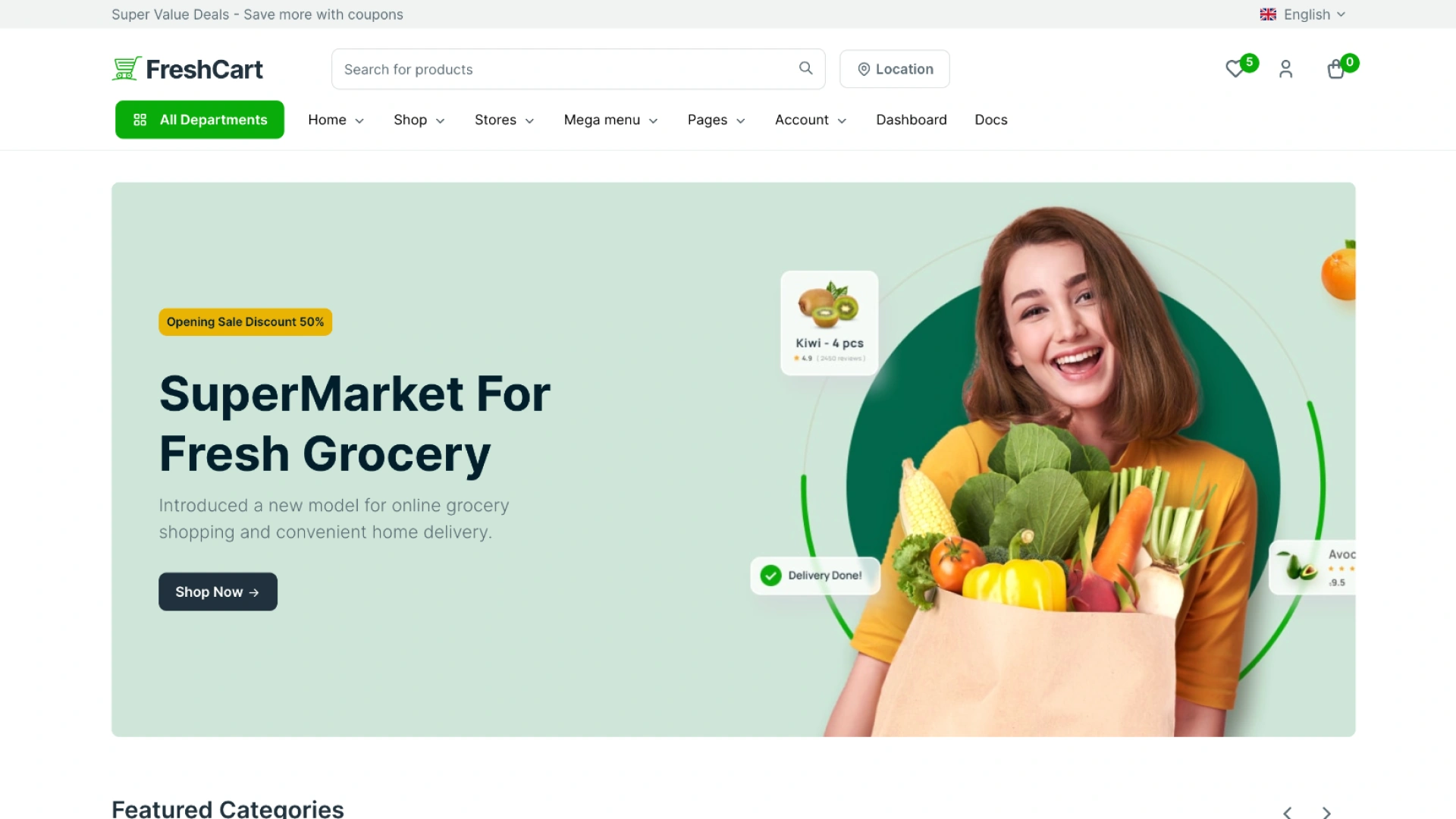 FreshCart - Tailwind CSS Ecommerce HTML Template - Wrapmarket ...