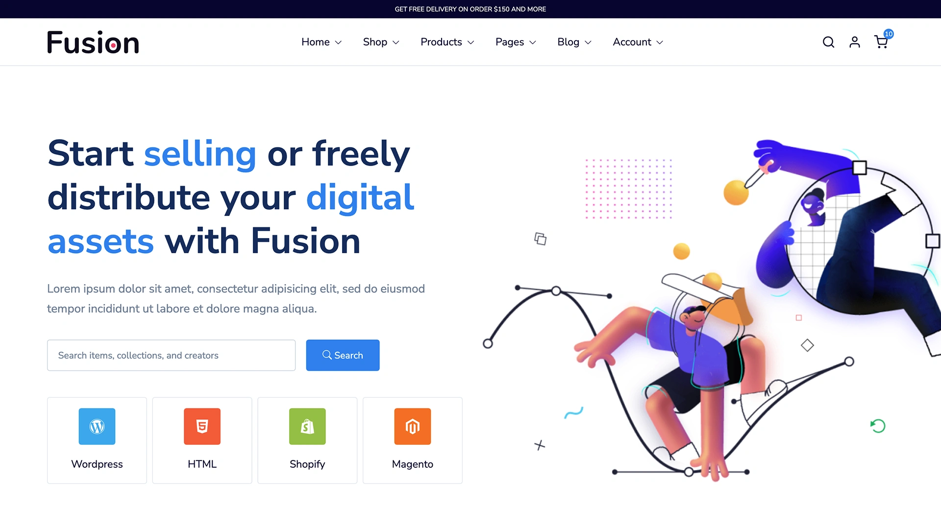Fusion - Digital Marketplace Template made by pxdraft - Wrapmarket (formerly WrapBootstrap)