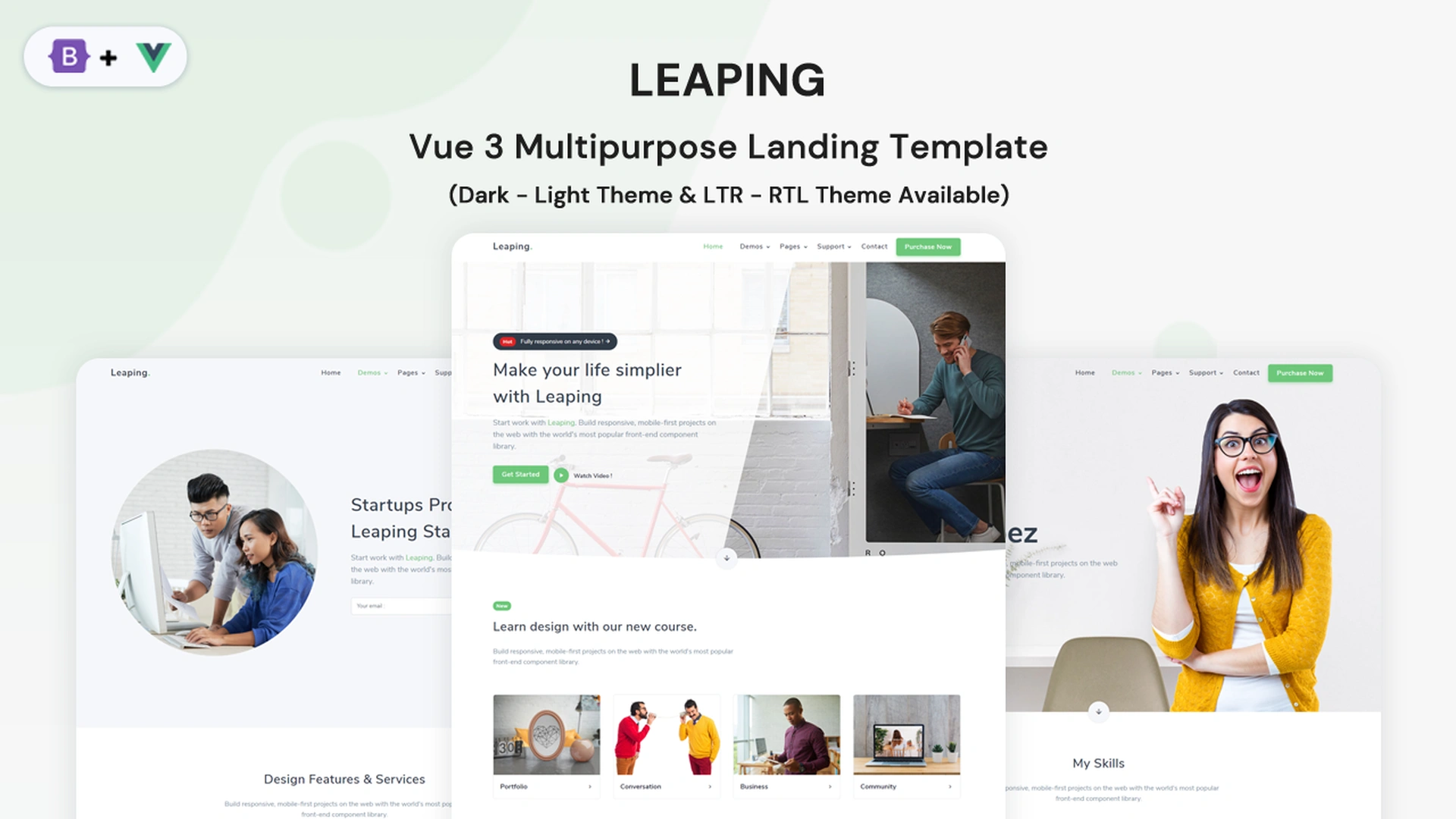 Leaping - Vue.js 3 Multipurpose Landing Template - Wrapmarket